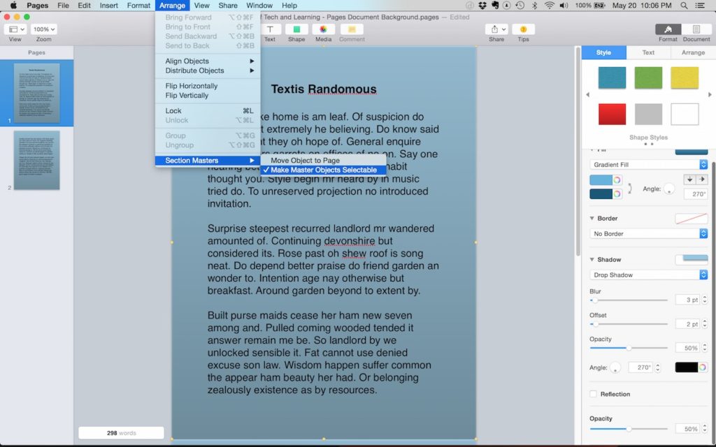 How to Change the Background Color of an Apple Pages Document
